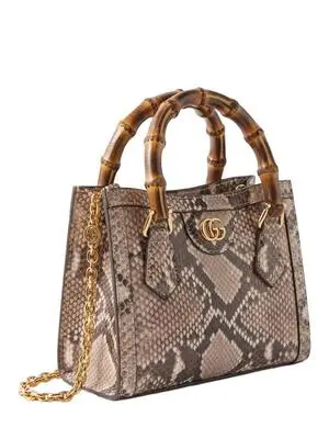 Gucci Diana Python Small Tote Bag - Pink