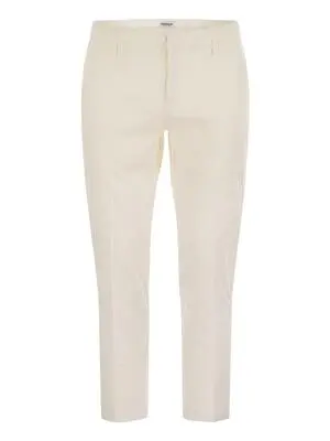 DONDUP Dondup Slim Fit Ankle-Length Tailored Trousers White