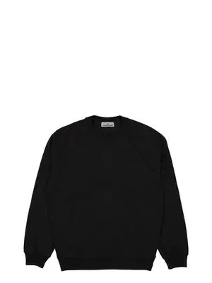 Stone Island Crewneck Sweatshirt With Logo Patch - Black