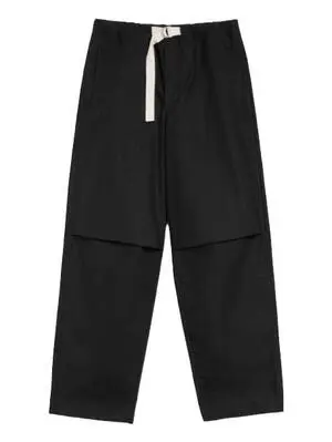 JIL SANDER Wide Leg Pants With Drawstring Hem - Black