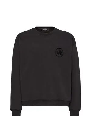 Dsquared2 Crewneck Sweatshirt With Logo Patch - Black