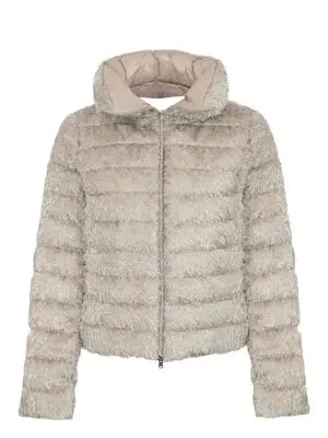 Herno Quilted Zipped Jacket - Nude