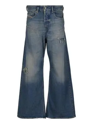 DIESEL® 1996 D-sire Distressed Wide Leg Jeans - Blue