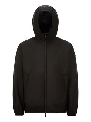 Moncler Logo Detailed Zip-up Hooded Jacket - Black