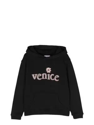ERL Hooded Sweater With Front Pockets - Black