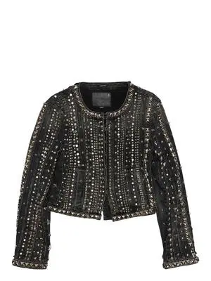 R13 Embellished Cropped Jacket - Black