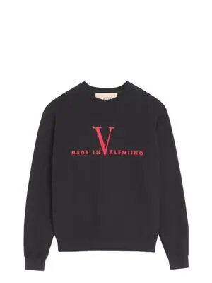 Valentino Garavani Logo Print Crewneck Sweatshirt - Black