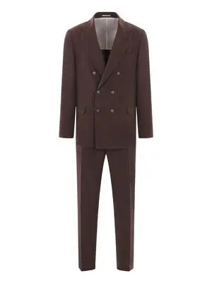 Brunello Cucinelli Double Breasted Two-piece Tailored Suit - Brown