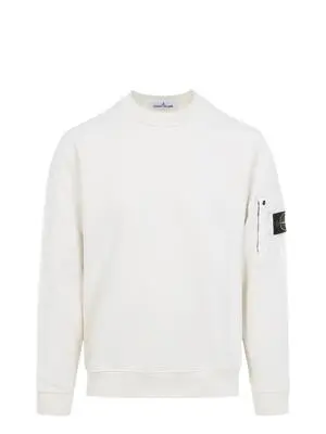 Stone Island Stone Island Logo Patch Crewneck Sweatshirt Ivory