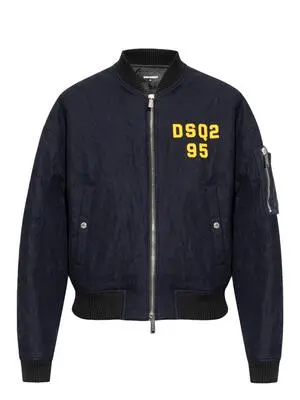 Dsquared2 Logo Patch Bomber Jacket - Navy Blue