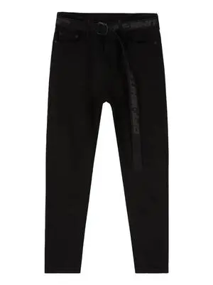 Off-White Belted Slim-fit Jeans - Black