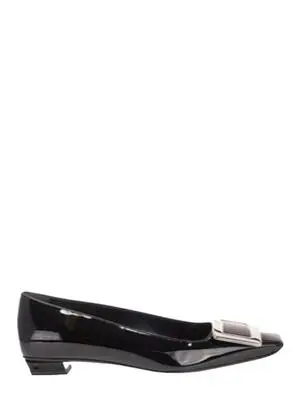 ROGER VIVIER Belle Buckled Ballerina Flats - Black