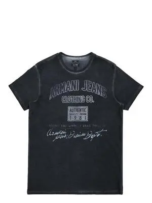 Emporio Armani T-shirt With Round Neck And Short Sleeves - Black