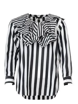 COMME DES GARÇONS Striped Shirt With Lotus Leaf Edge