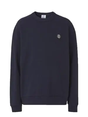 Burberry Monogram Appliqué Cotton Sweatshirt - Blue