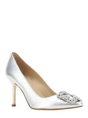 Manolo Blahnik Embellished Pointed High Heels - White