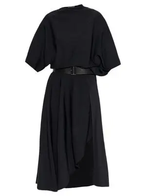 Alaïa Pendant Dress With Buckled Belt - Black