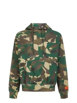 Heron Preston Camouflage Drawstring Hoodie - Green
