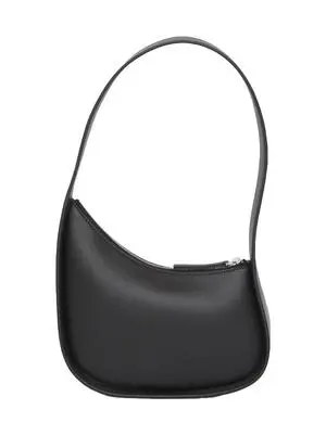 THE ROW Half Moon Zipper Shoulder Bag - Black