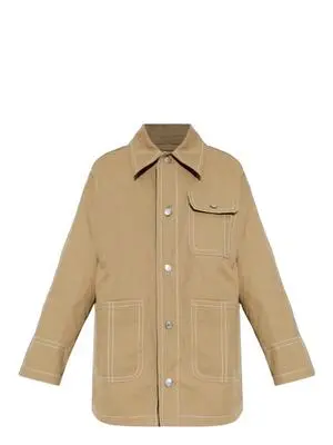 Ami Logo Patch Buttoned Jacket - Nude