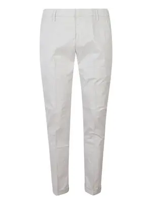 DONDUP Mid-rise Straight Leg Trousers - White