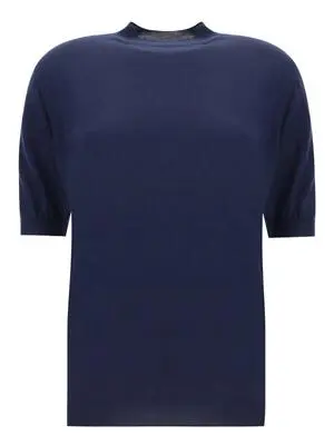 Bottega Veneta Logo Embroidered Knitted Top - Black
