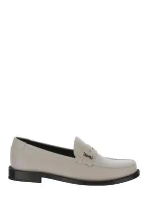 Saint Laurent Monogram Loafers - White