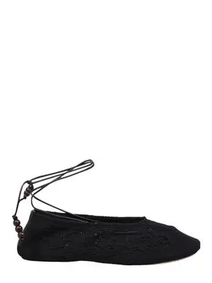ALOHAS Rosemary Ballet Flats With Tie Fastening - Black