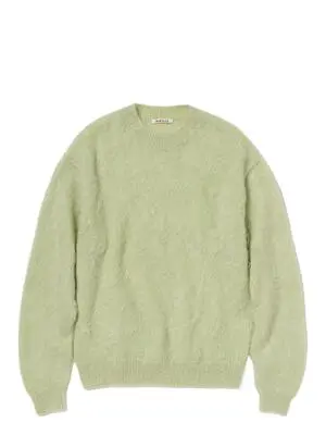 Auralee Brushed Mohair Knit Jumper - Light Khaki