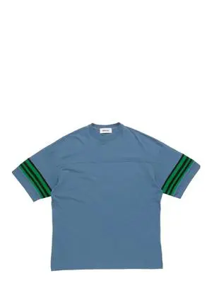 AMBUSH Logo Stripe Detailed Crewneck T-shirt - Blue
