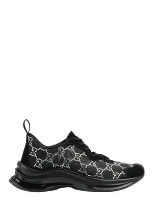 Gucci Run Gg Crystal Mesh Sneakers - Black