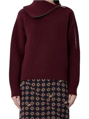 DRIES VAN NOTEN Dries Van Noten Wool Sweater With Asymmetrical Neckline And Zip Detail