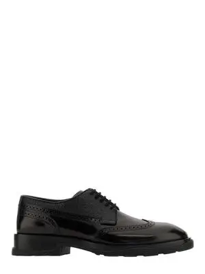 Alexander McQueen Round-toe Lace-up Brogues - Black