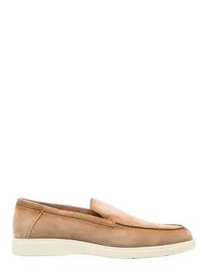 Santoni Almond Toe Slip-on Loafers - Nude