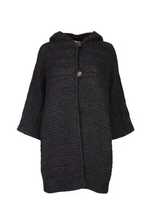 Brunello Cucinelli Hooded Midi Cardigan-coat - Black