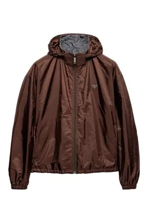 Prada Prada Reversible Zipped Hooded Jacket Cocoa Brown/iron Gray