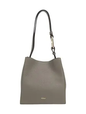 Furla Nuvola Logo Printed Mini Bucket Bag - Gray