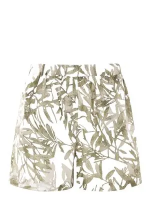 Brunello Cucinelli Herbarium Printed Wide Leg Shorts - Nude
