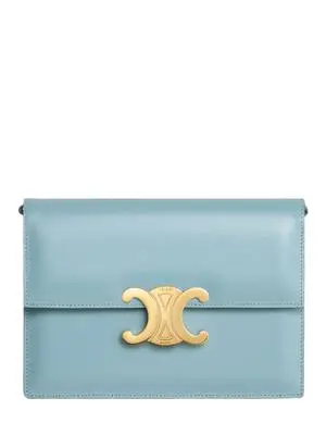 Celine Triomphe Clutch In Shiny Calfskin - Blue