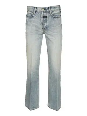 Fear Of God Logo Patch Flared Jeans - Gray
