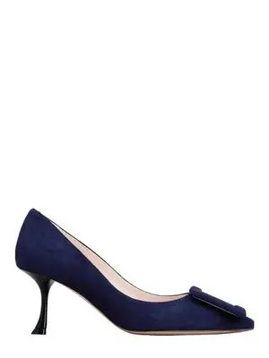 ROGER VIVIER Roger Vivier Suede Pumps With Velvet Buckle And Lacquered Heel