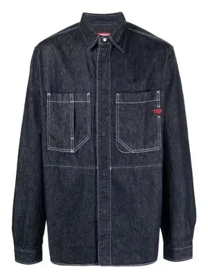 DIESEL® Zip-front Denim Shirt - Black