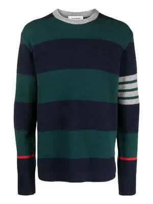 Thom Browne Rugby Jacquard Striped Pullover - Black