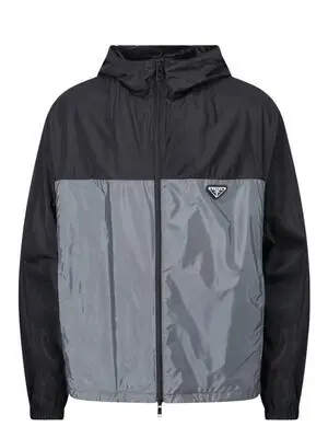 Prada Re-nylon Hooded Jacket - Black / Iron Gray