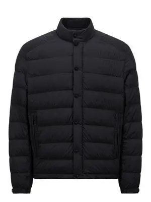 Moncler Quilted Down Jacket With Stand Collar - Navy Blue