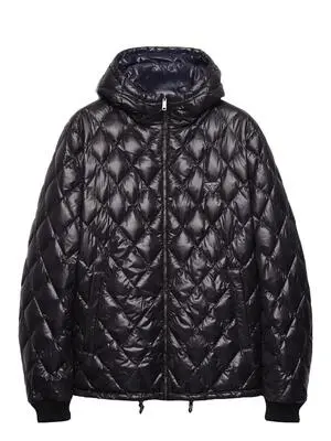 Prada Quilted Hooded Zip-up Jacket - Black