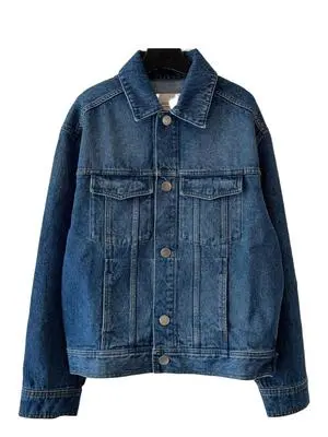 Ami Logo Patch Denim Jacket - Blue