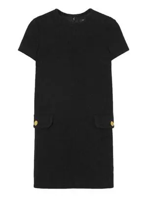 Versace Tweed Shift Minidress - Black