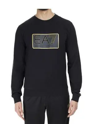 EA7 Round Neck Logo Sweater - Black