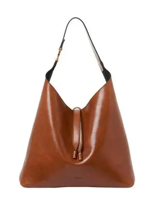 Chloé Logo Detailed Shoulder Bag - Clay Brown